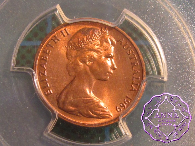 Australia 1969 1C PCGS MS65RD