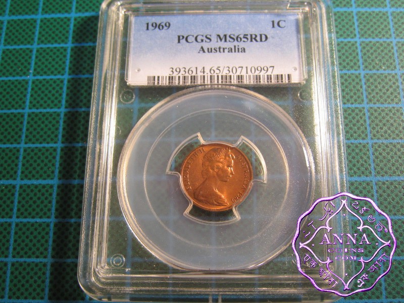 Australia 1969 1C PCGS MS65RD